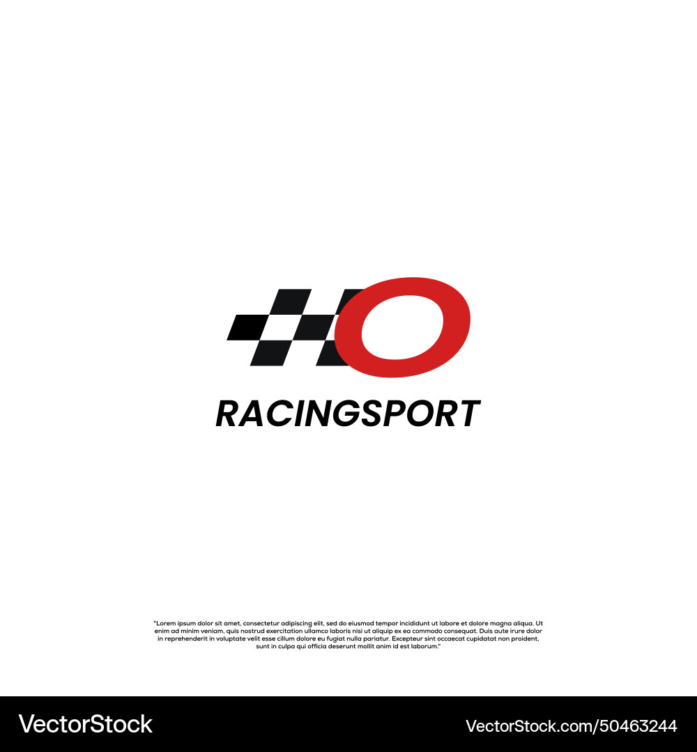 Letter o with racing flag icon template logo Vector Image