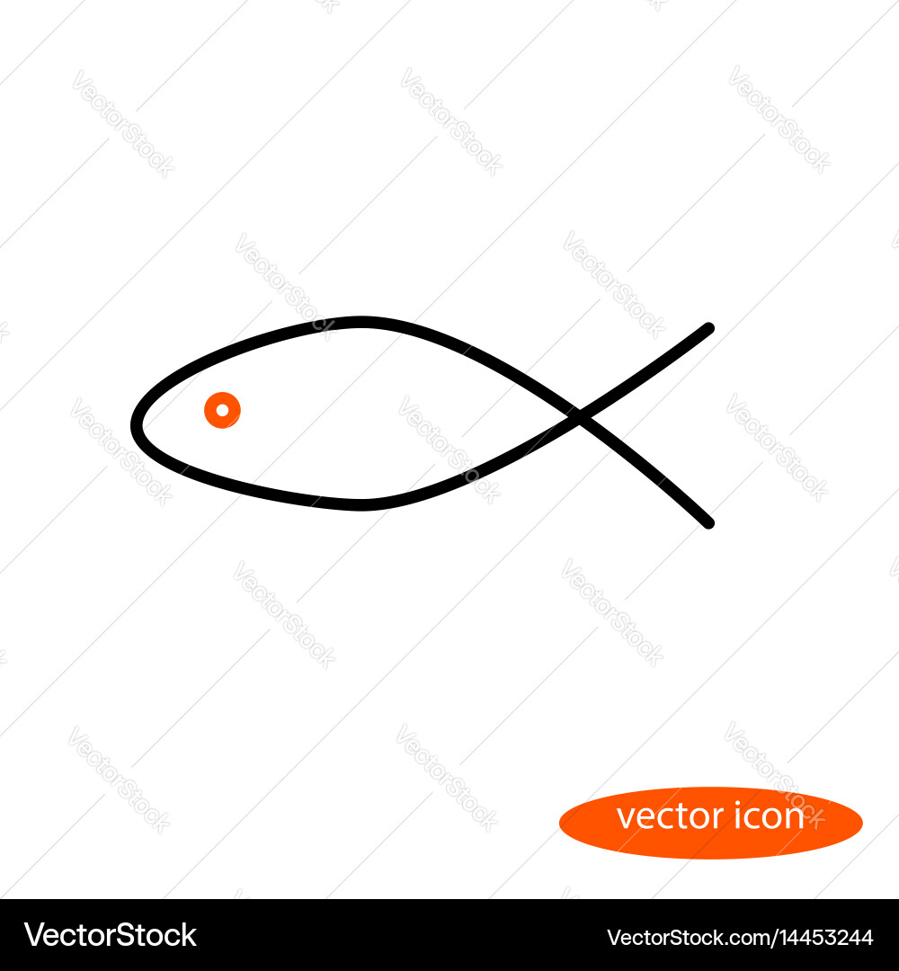 Linear image of a fish contour Royalty Free Vector Image