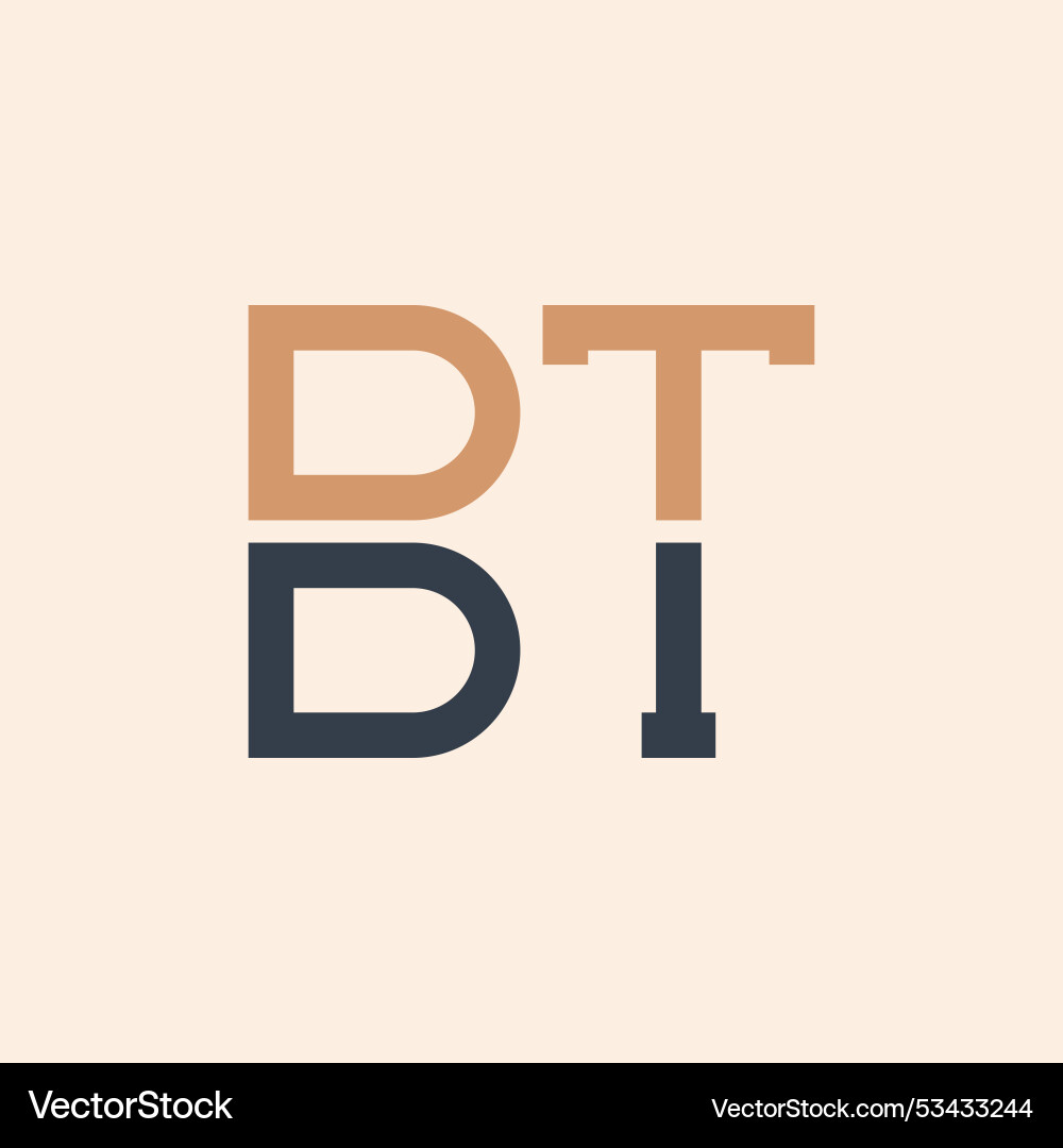 Modern bt letter logo design creative Royalty Free Vector