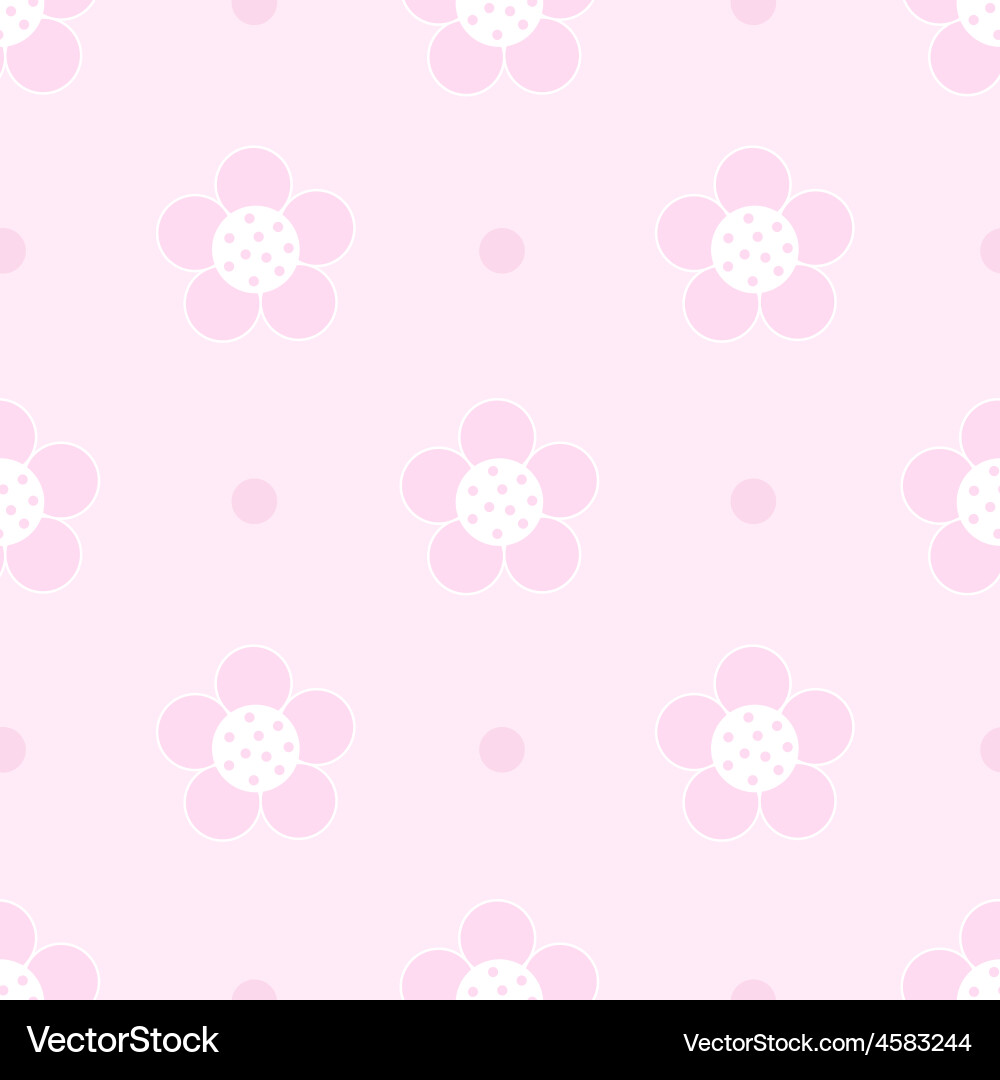 Pink Floral Pastel Seamless Pattern Royalty Free Vector