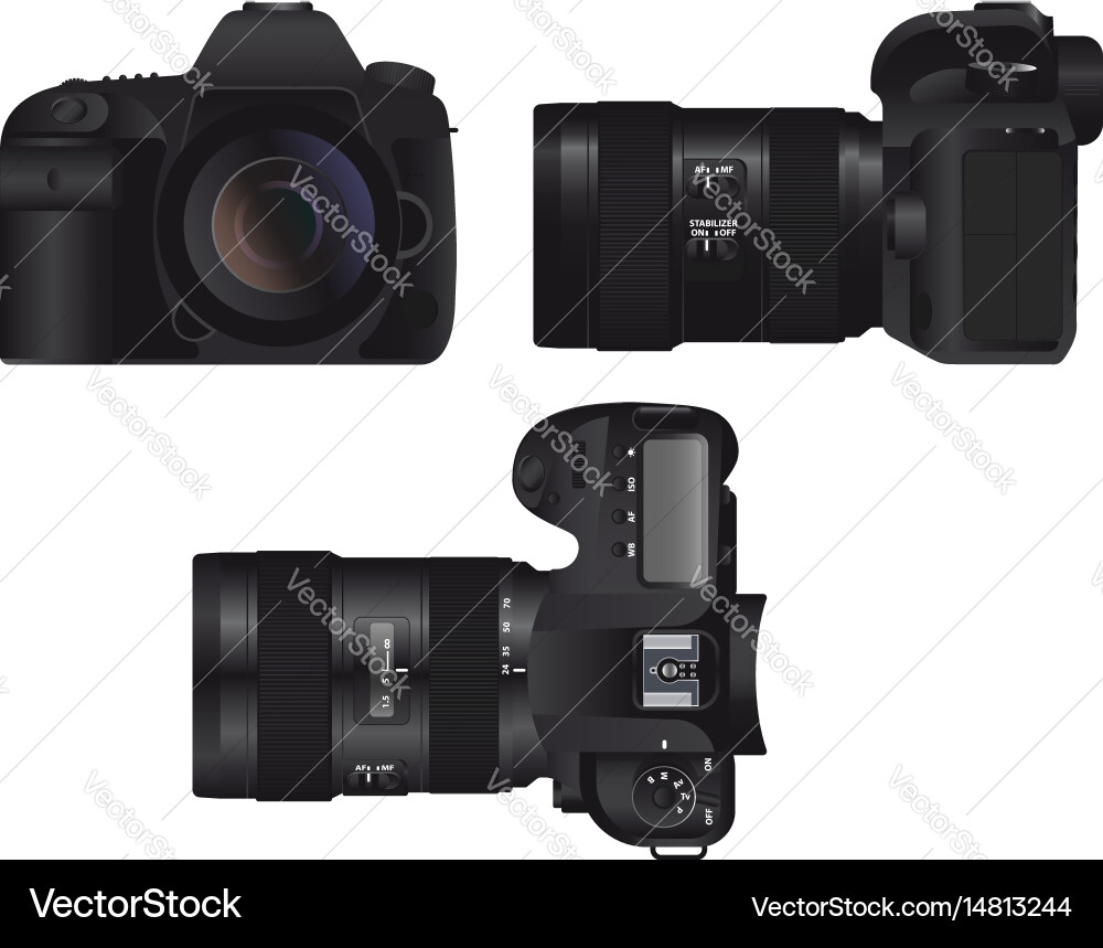 Professional photo camera dslr Royalty Free Vector Image