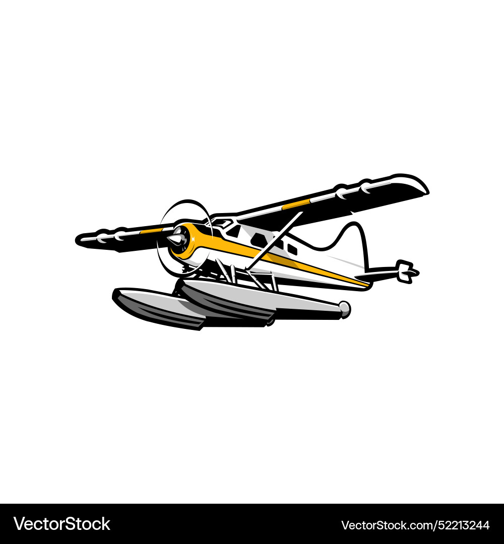 Sea plane art isolated small amphibious plane Vector Image