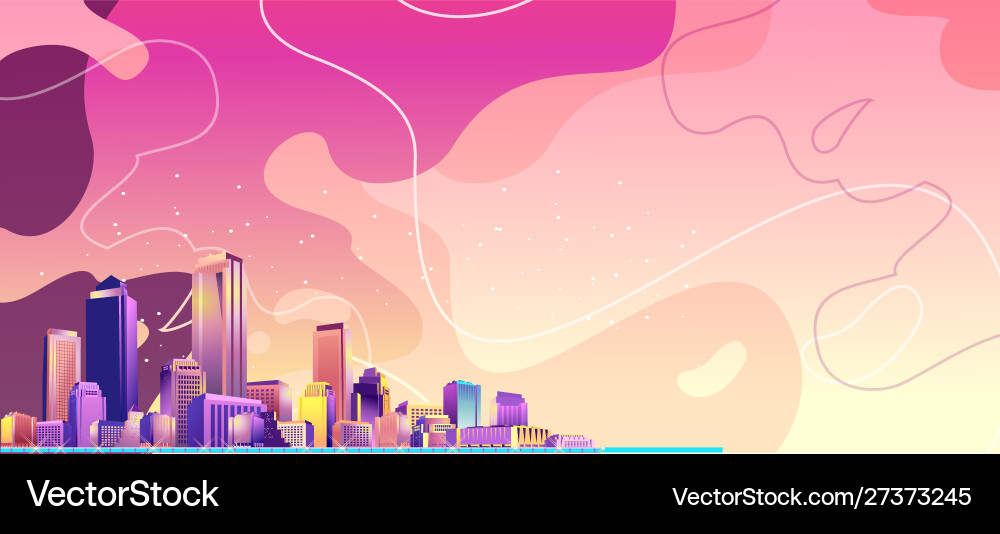 Abstract Cityscape Banner Royalty Free Vector Image