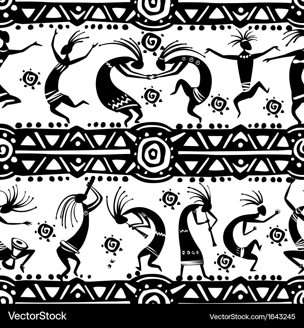 African Tribal Dance Pattern Royalty Free Vector Image