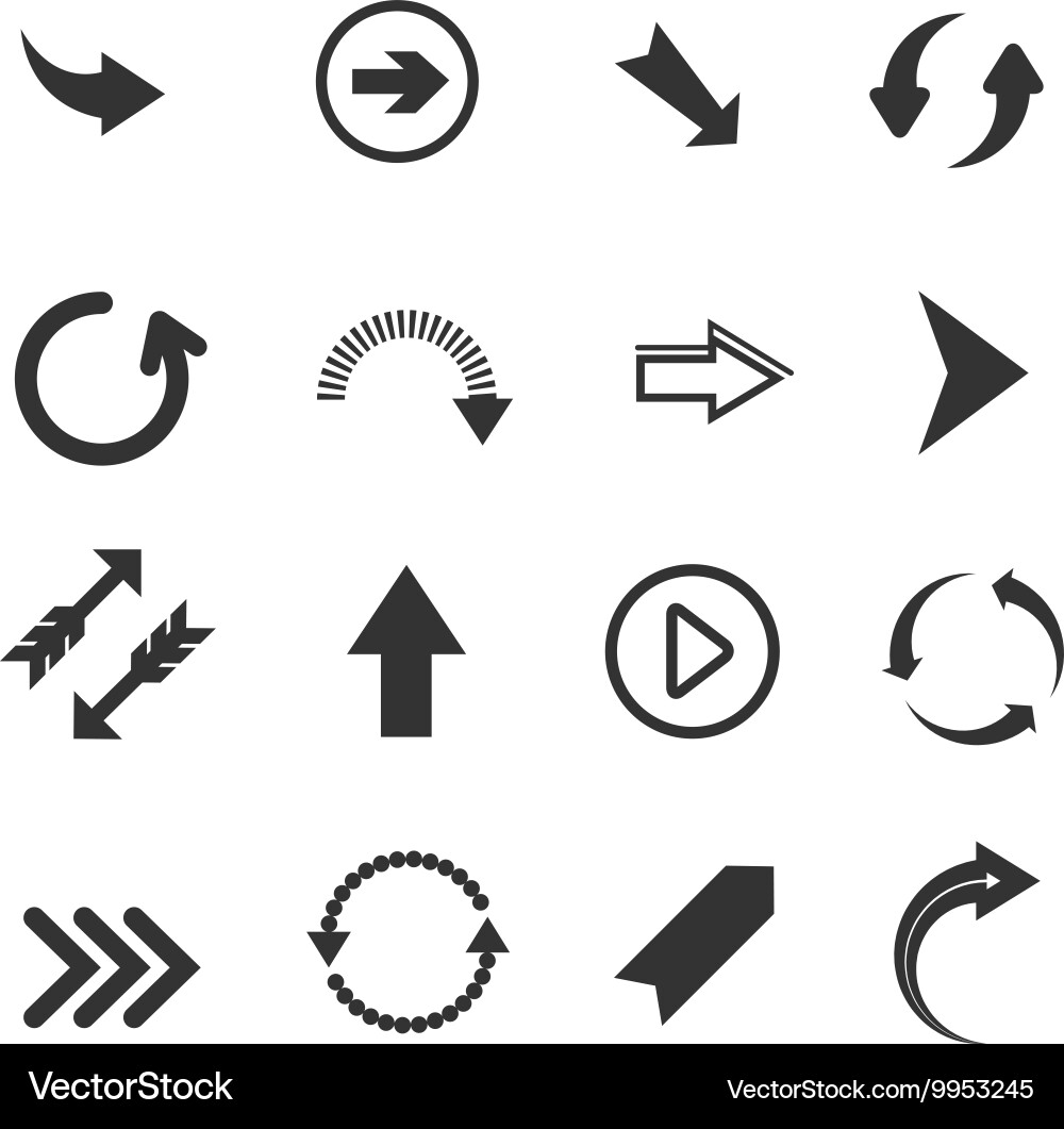 Arrow signs icons Royalty Free Vector Image - VectorStock