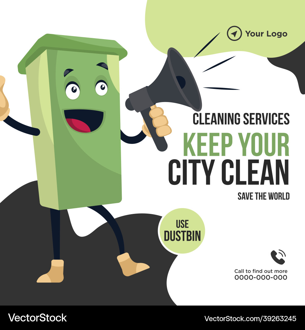 Banner design of use dustbin Royalty Free Vector Image