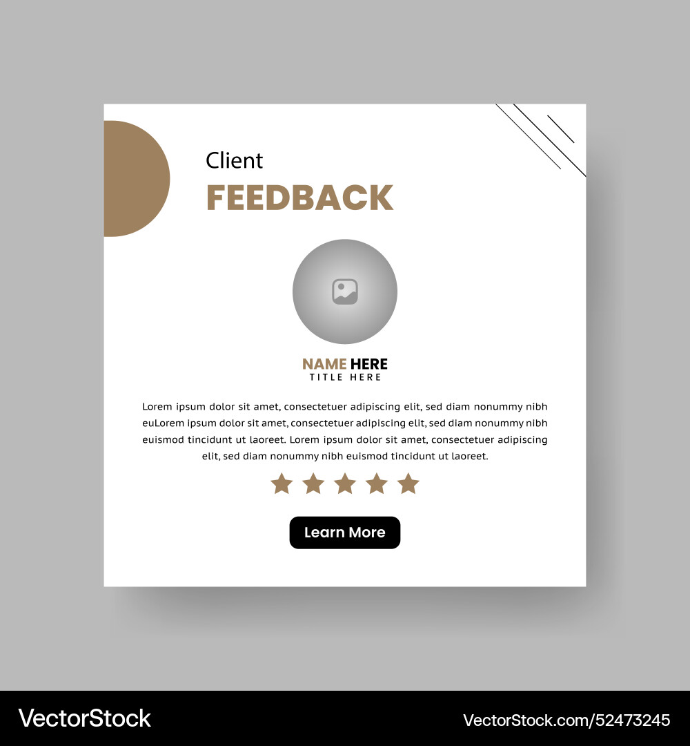 Client or customer testimonial social media post Vector Image