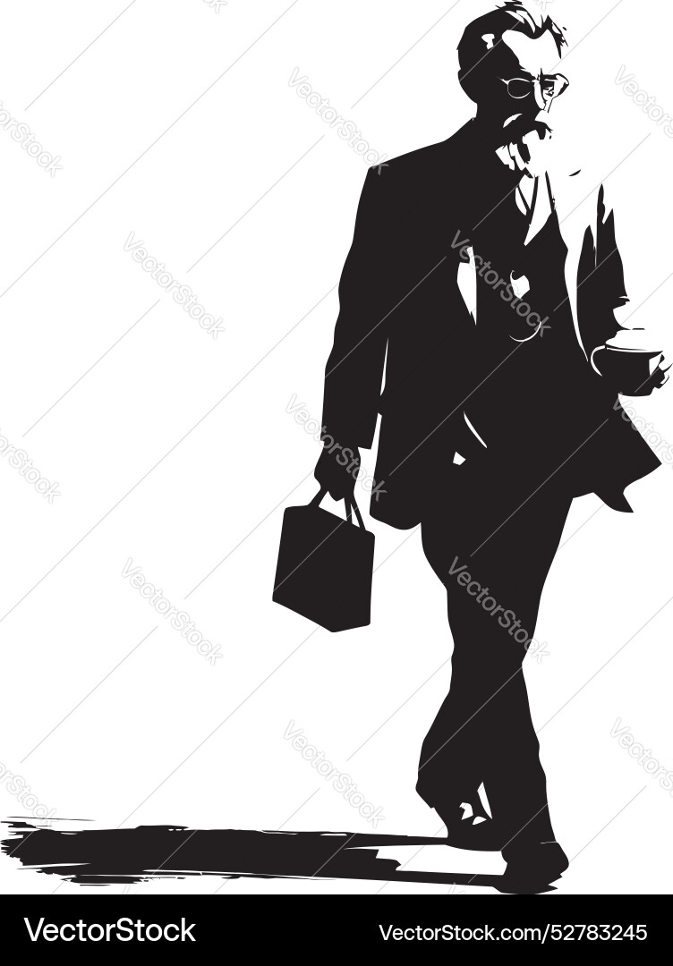 Corporate cadence businessman walking Royalty Free Vector