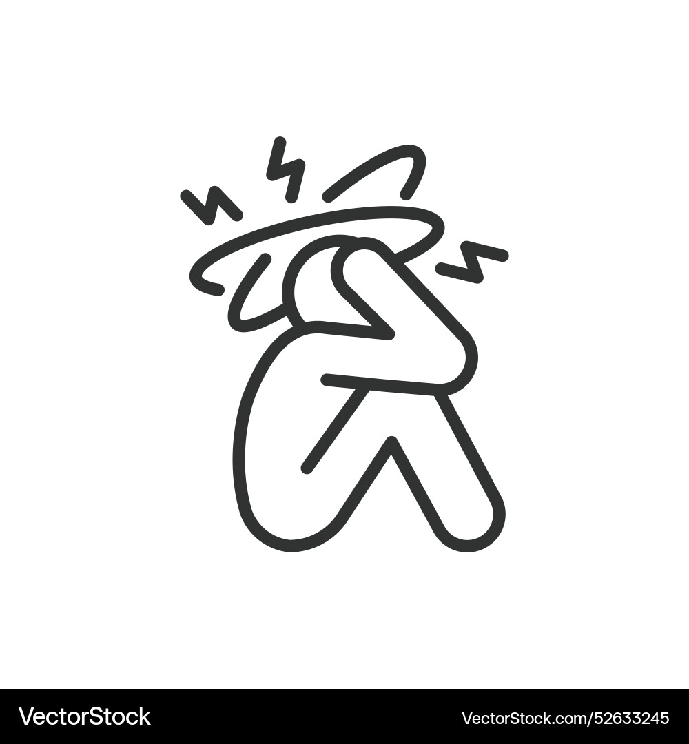Depression in line design mental health sadness Vector Image