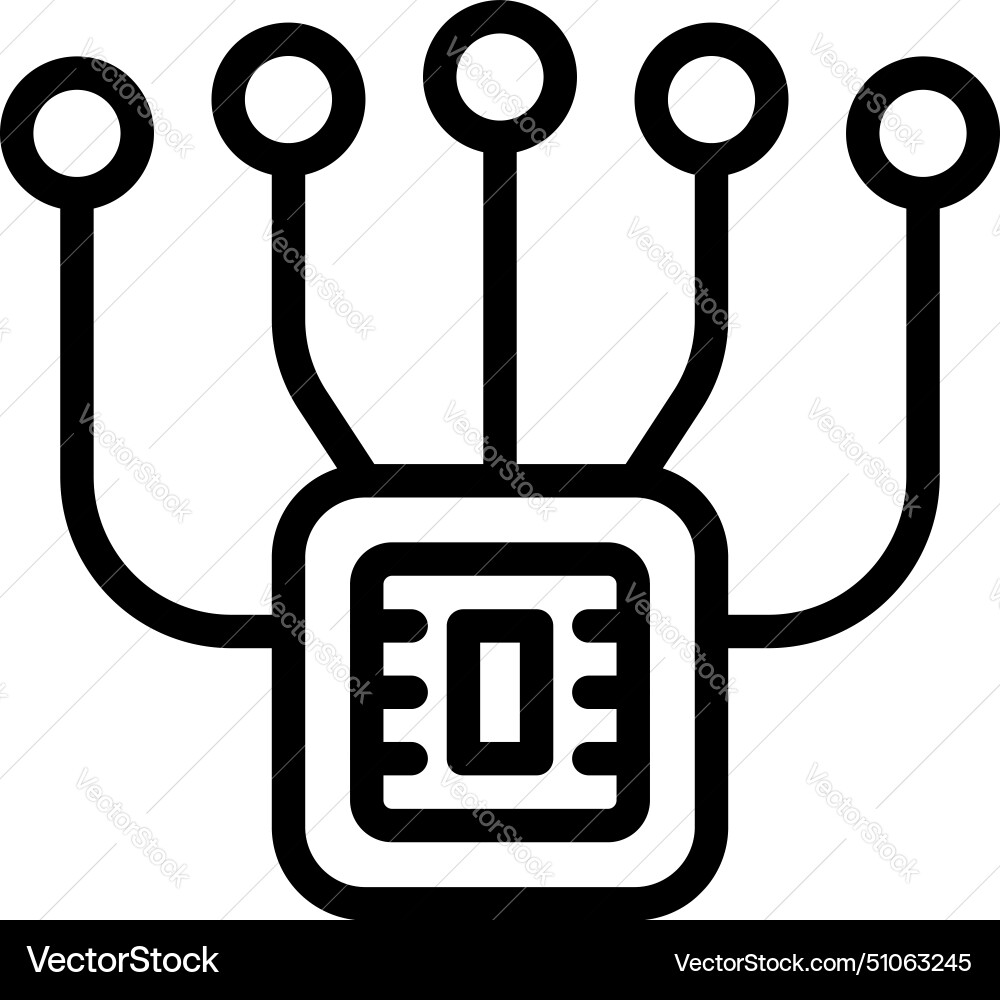 Digital visualization icon outline virtual Vector Image