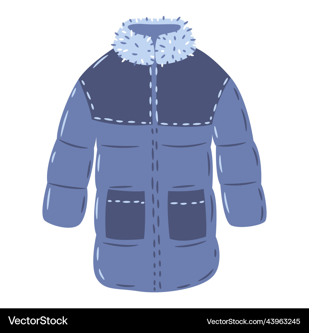 Down jacket warm winter clothes Royalty Free Vector Image