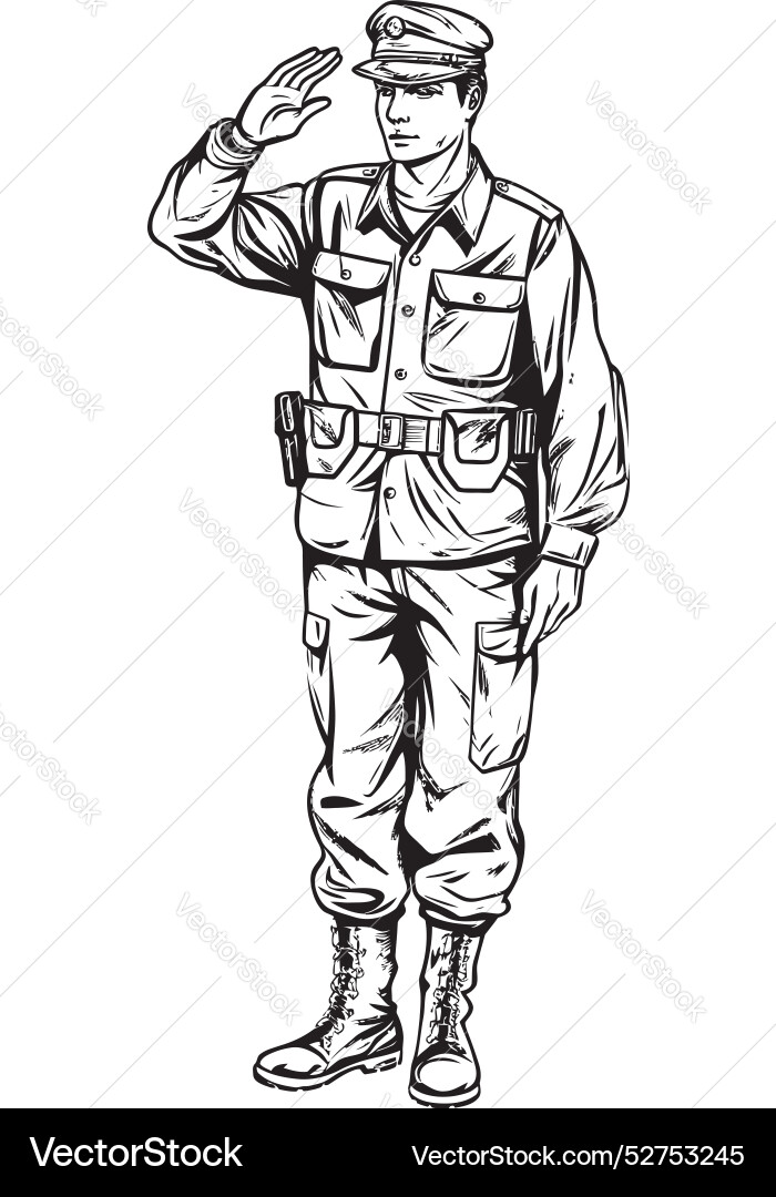 Dutys dedication military salute logo symbol Vector Image