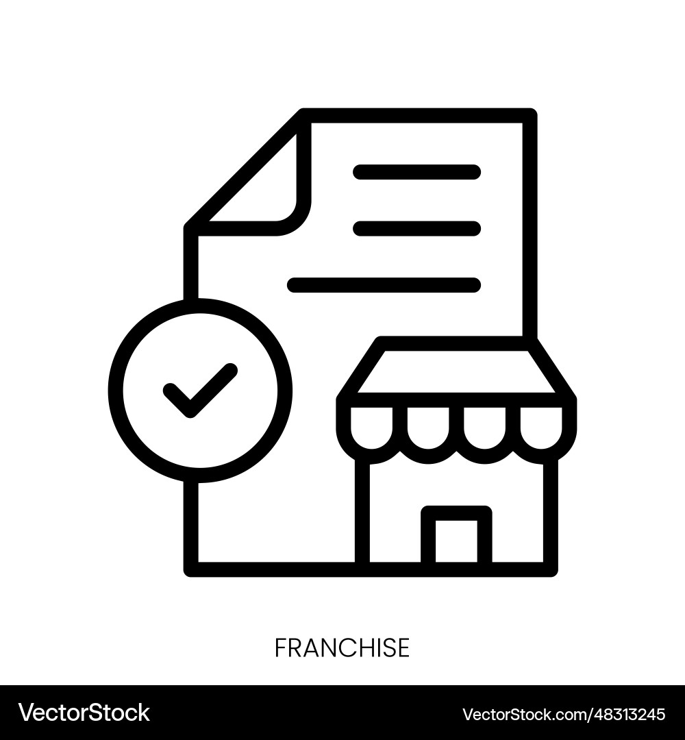 Franchise icon line art style design isolated Vector Image