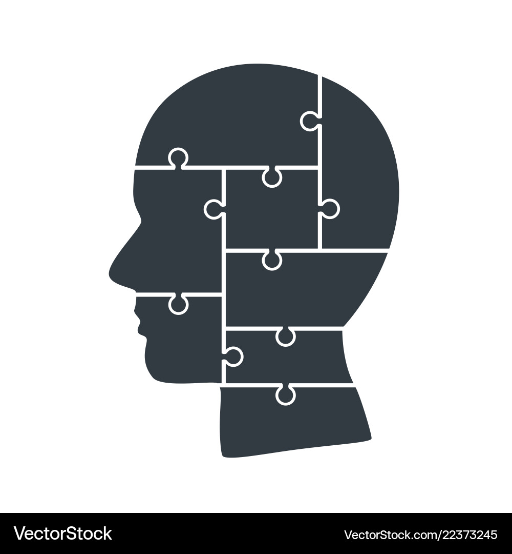 Head info puzzle sign template design element Vector Image