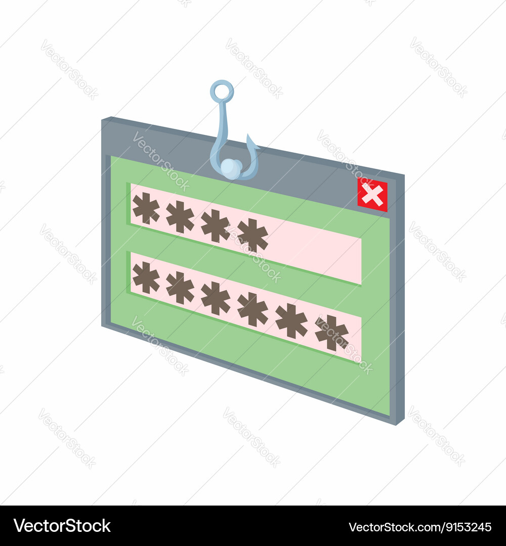 Internet phishing hacking login and password icon Vector Image