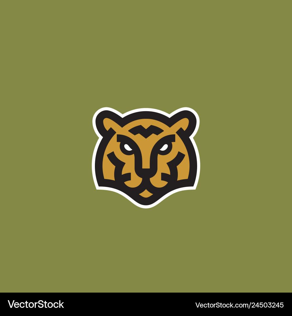 Minimalist line style tiger face abstract Vector Image