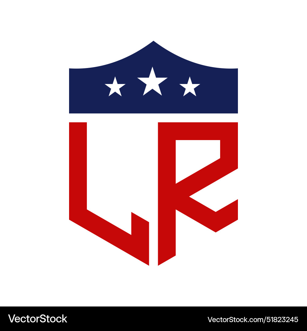 Patriotic lr logo design letter Royalty Free Vector Image
