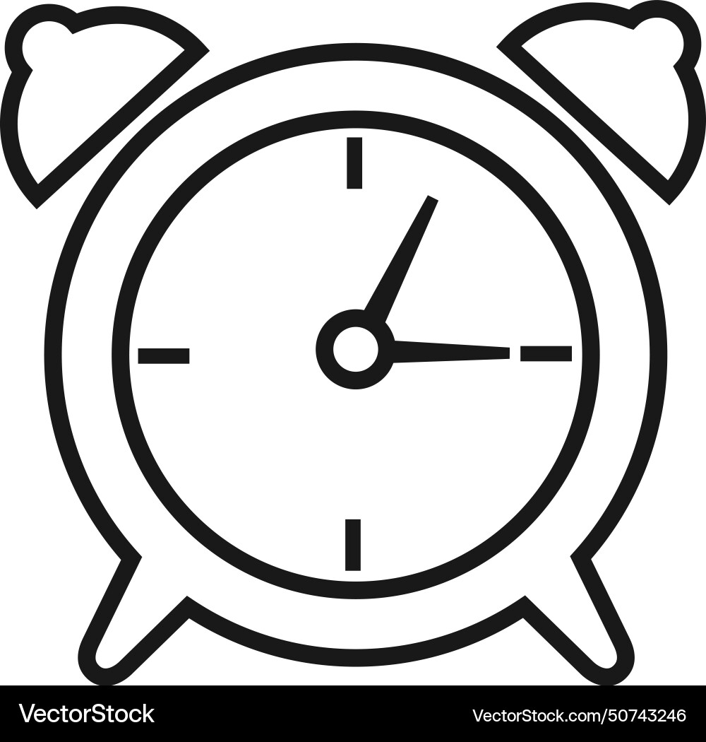 Alarm clock line icon time reminder symbol Vector Image