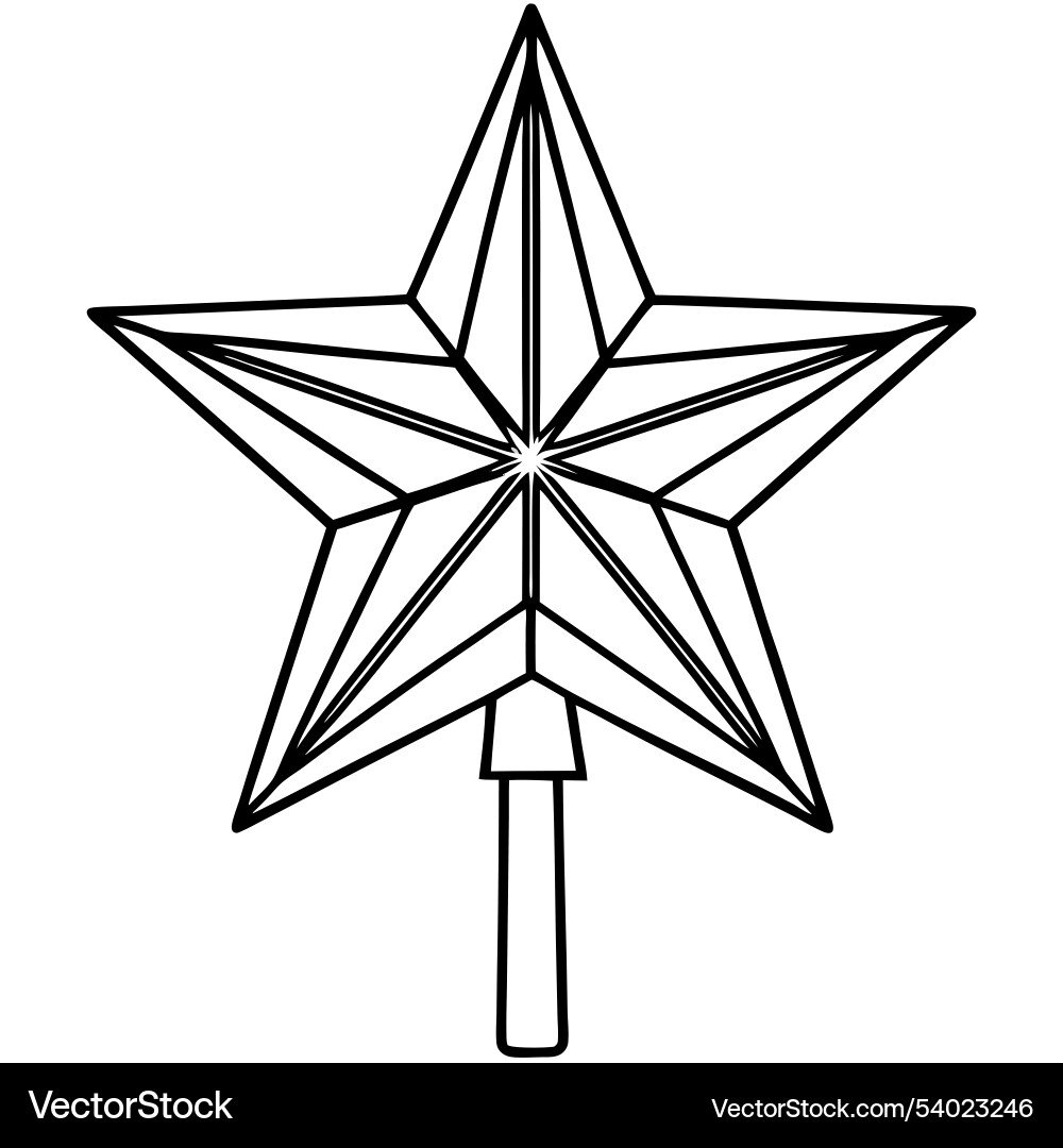 Christmas tree star topper isolated Royalty Free Vector