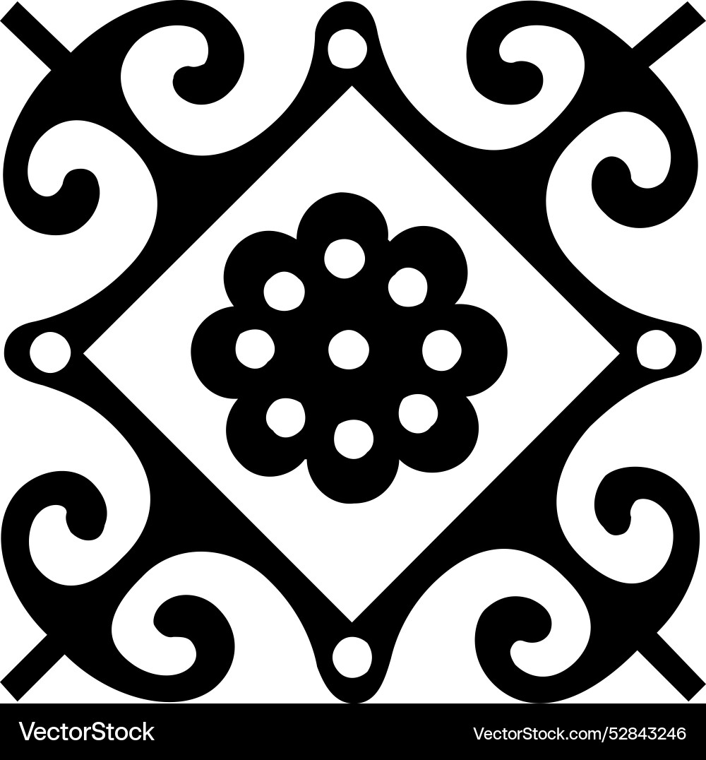 Cultural beautiful alpona design Royalty Free Vector Image