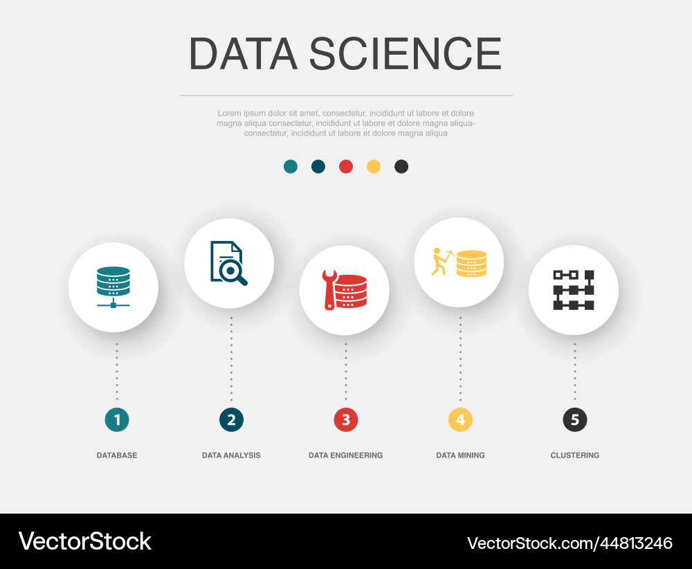 Database data analysis engineering Royalty Free Vector Image