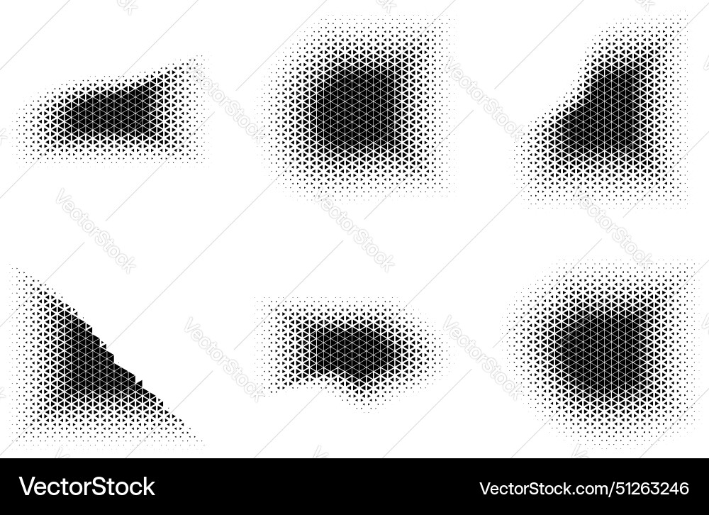 Halftone triangle pattern reprographic technique Vector Image