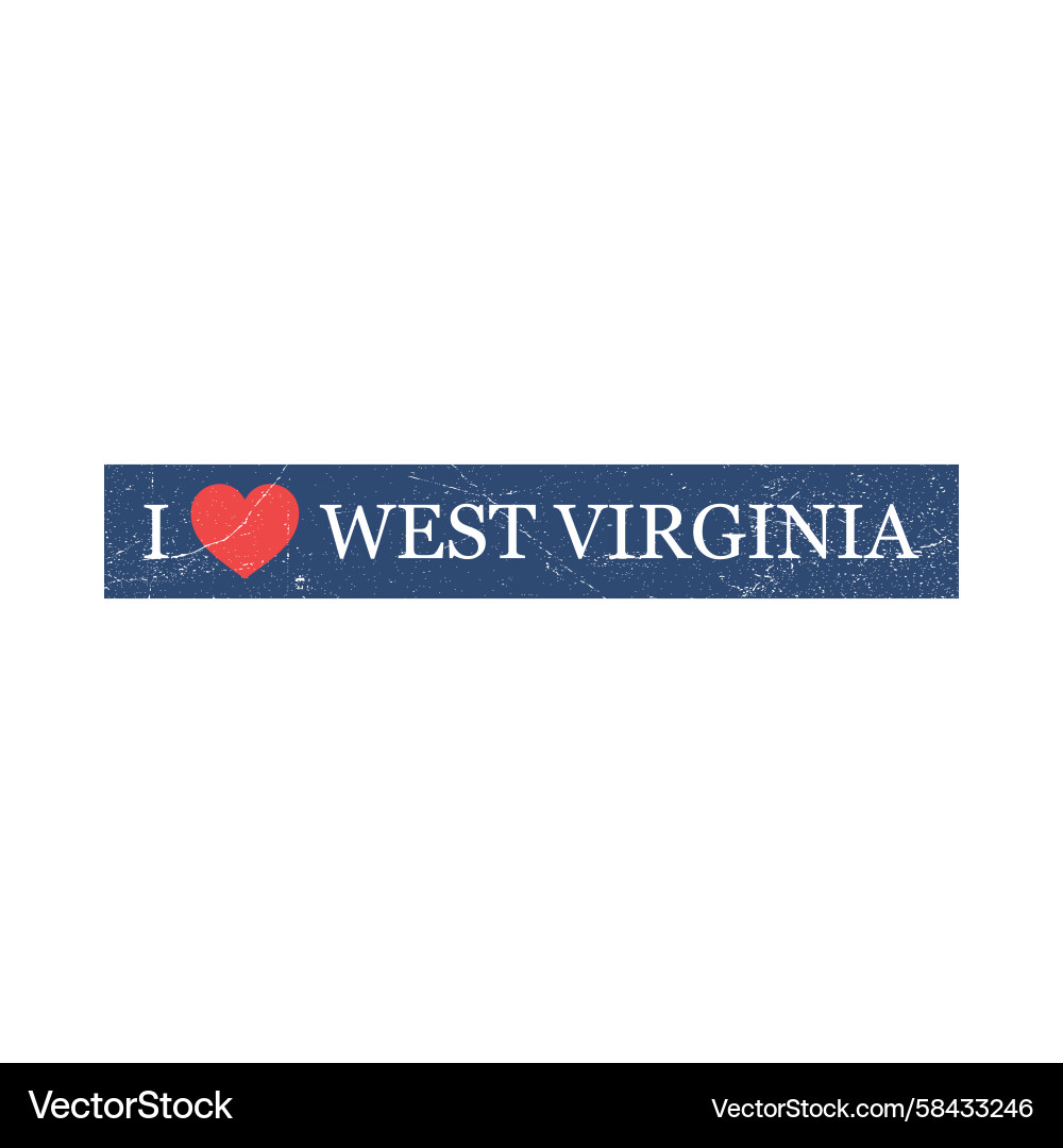 I Love West Virginia Grunge Template Royalty Free Vector