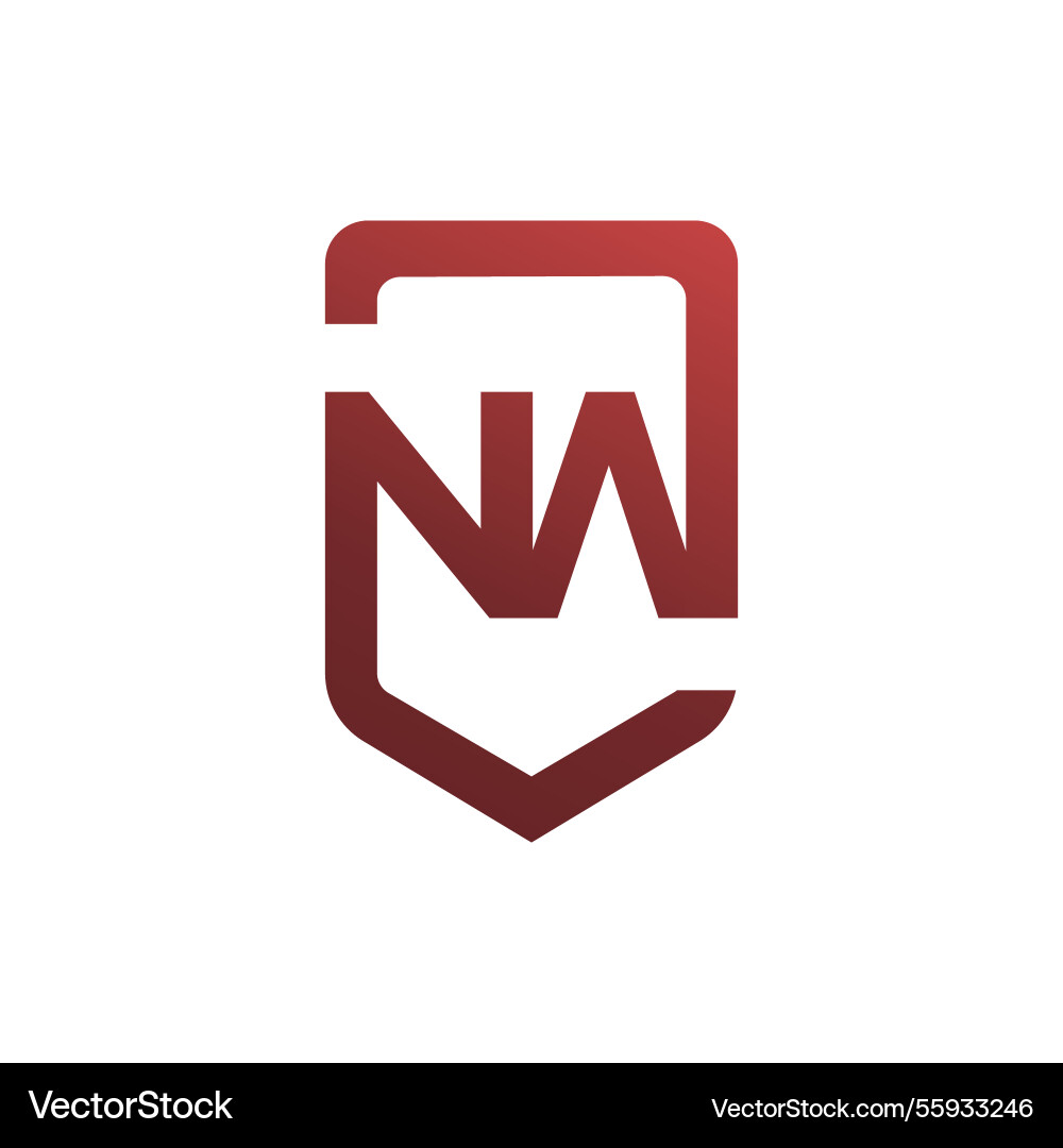 Initial nw shield logo – Royalty-Free Vector | VectorStock