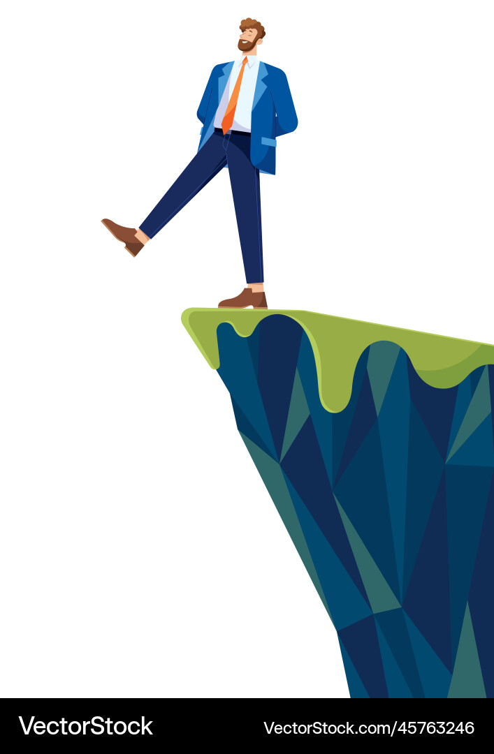 Over the edgeon white Royalty Free Vector Image