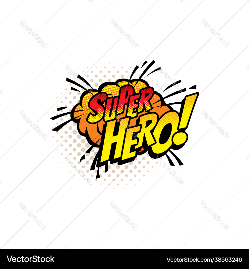 Super hero pop art comic halftone cloud or bubble Vector Image