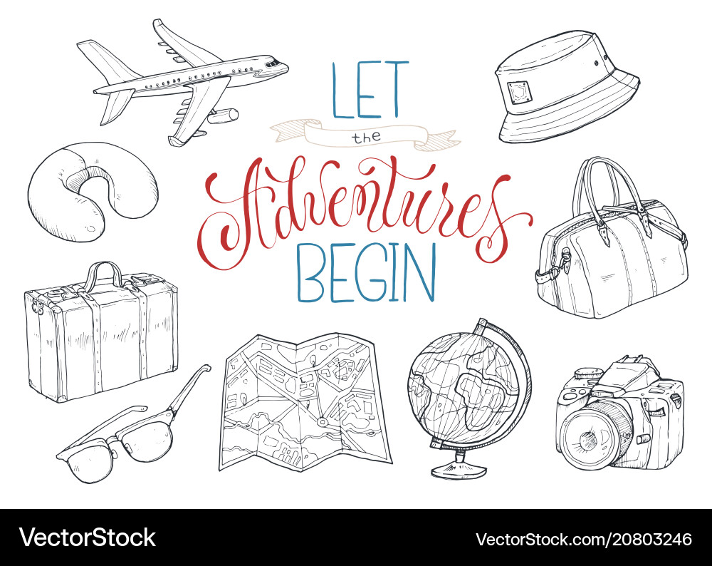 Tourist objects Royalty Free Vector Image - VectorStock