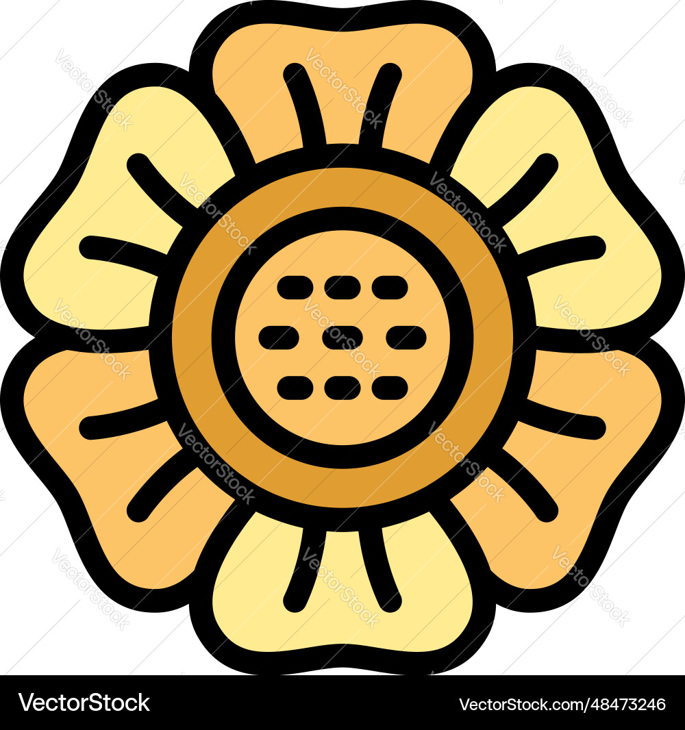 Tropical rafflesia icon flat Royalty Free Vector Image