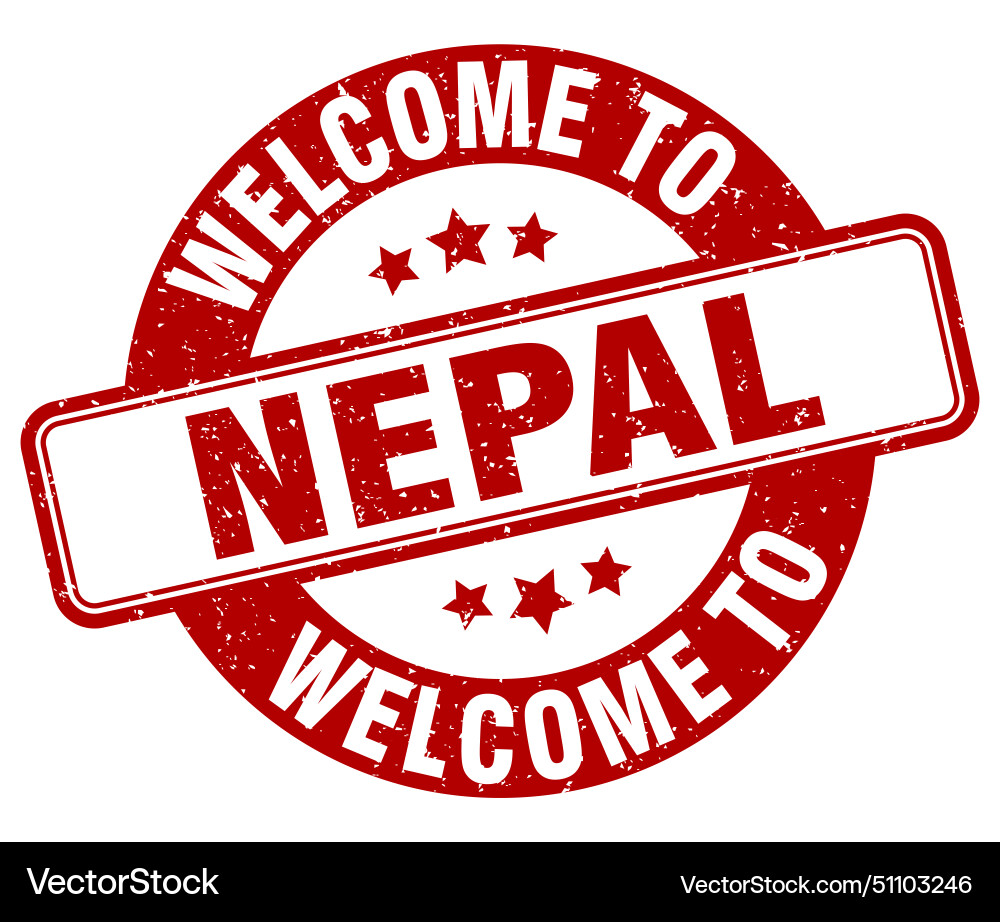 Welcome to nepal stamp round sign Royalty Free Vector Image