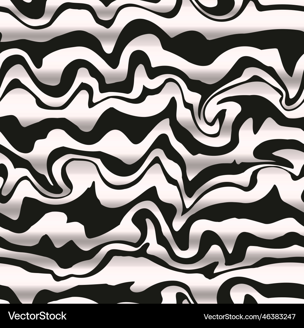 Black and white wavy lines seamless pattern Vector Image