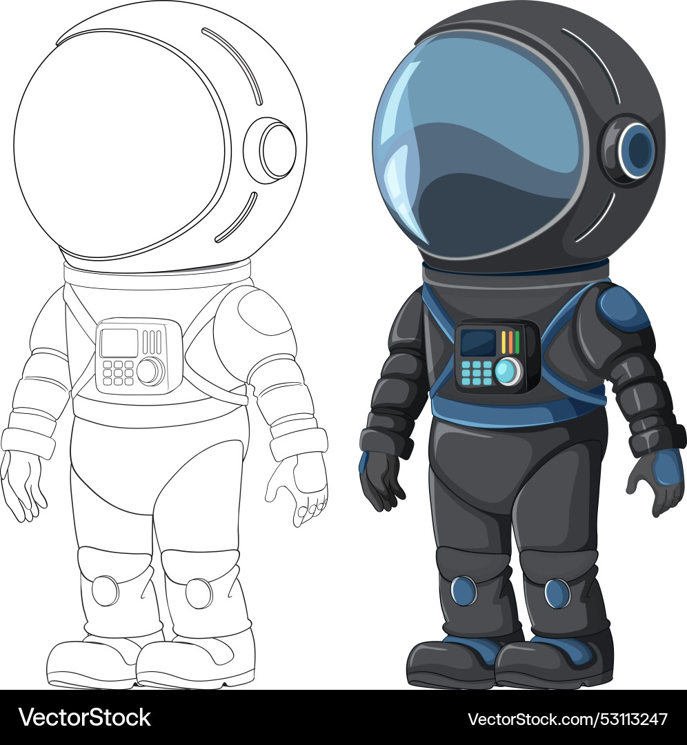 Cute astronaut kid in space suit Royalty Free Vector Image