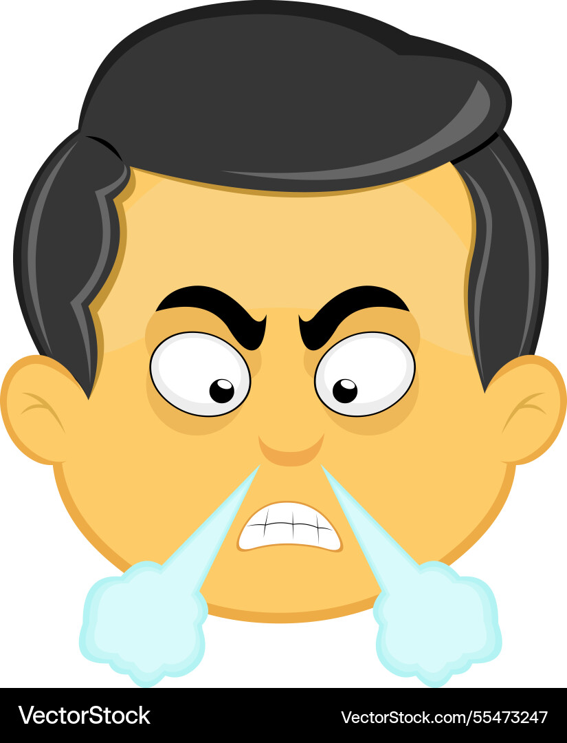 Emoji character fuming expression Royalty Free Vector Image