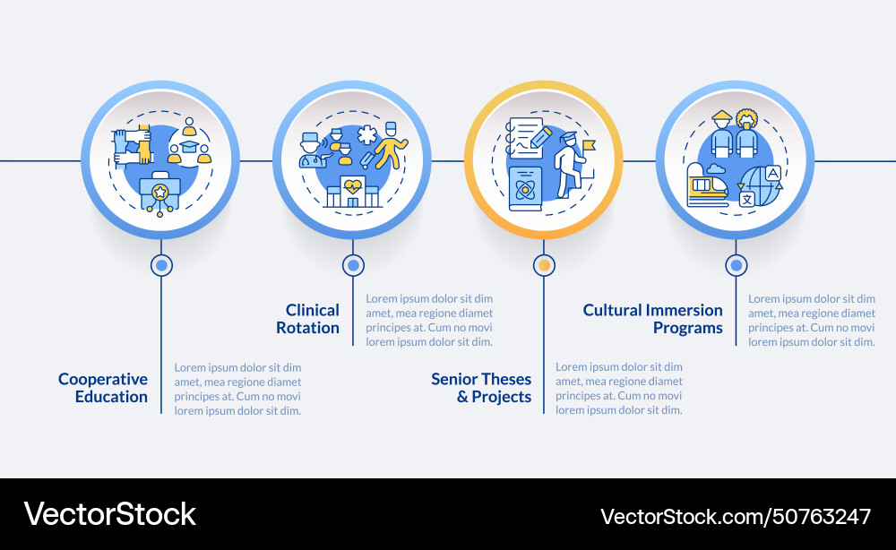Experiential education types circle infographic Vector Image