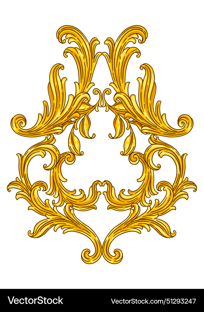 Floral element in baroque style decorative Vector Image