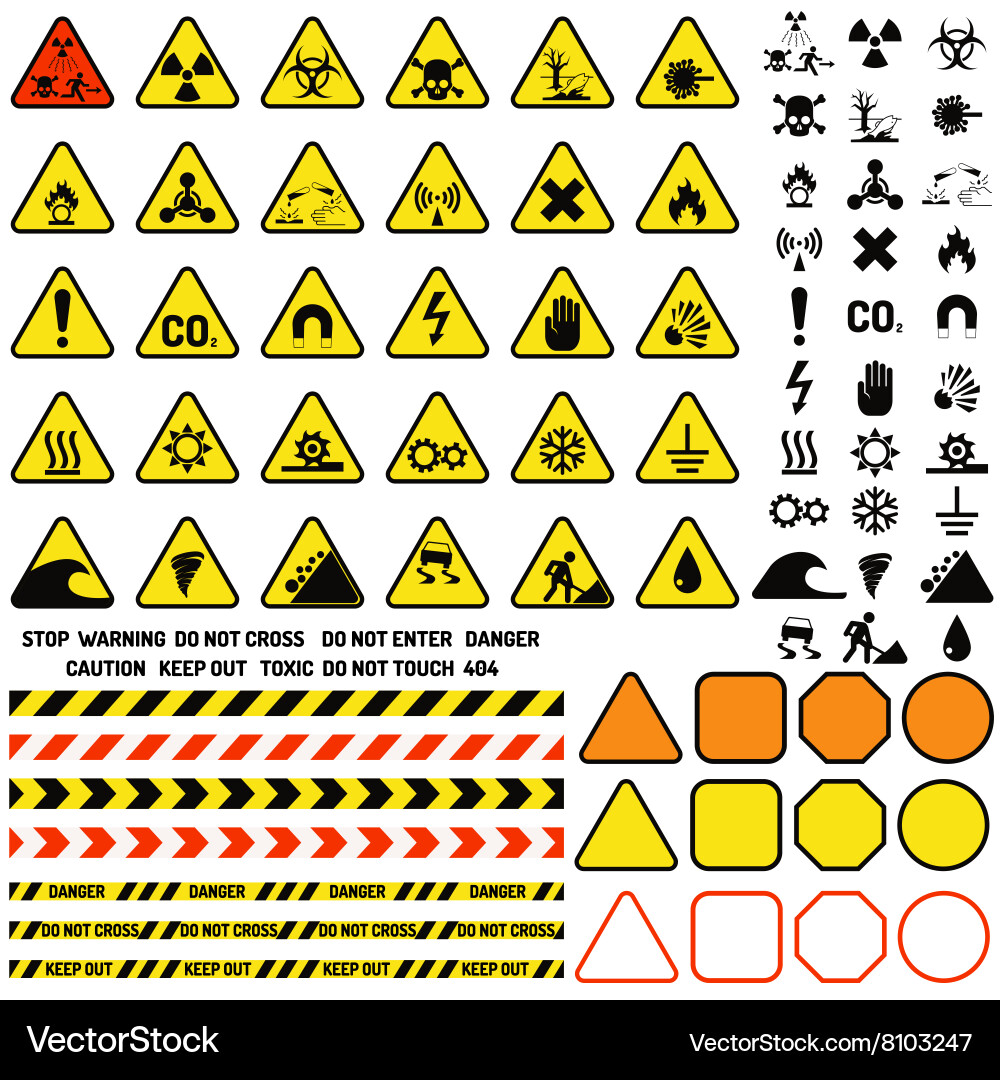 Hazard warning attention sign with exclamation Vector Image