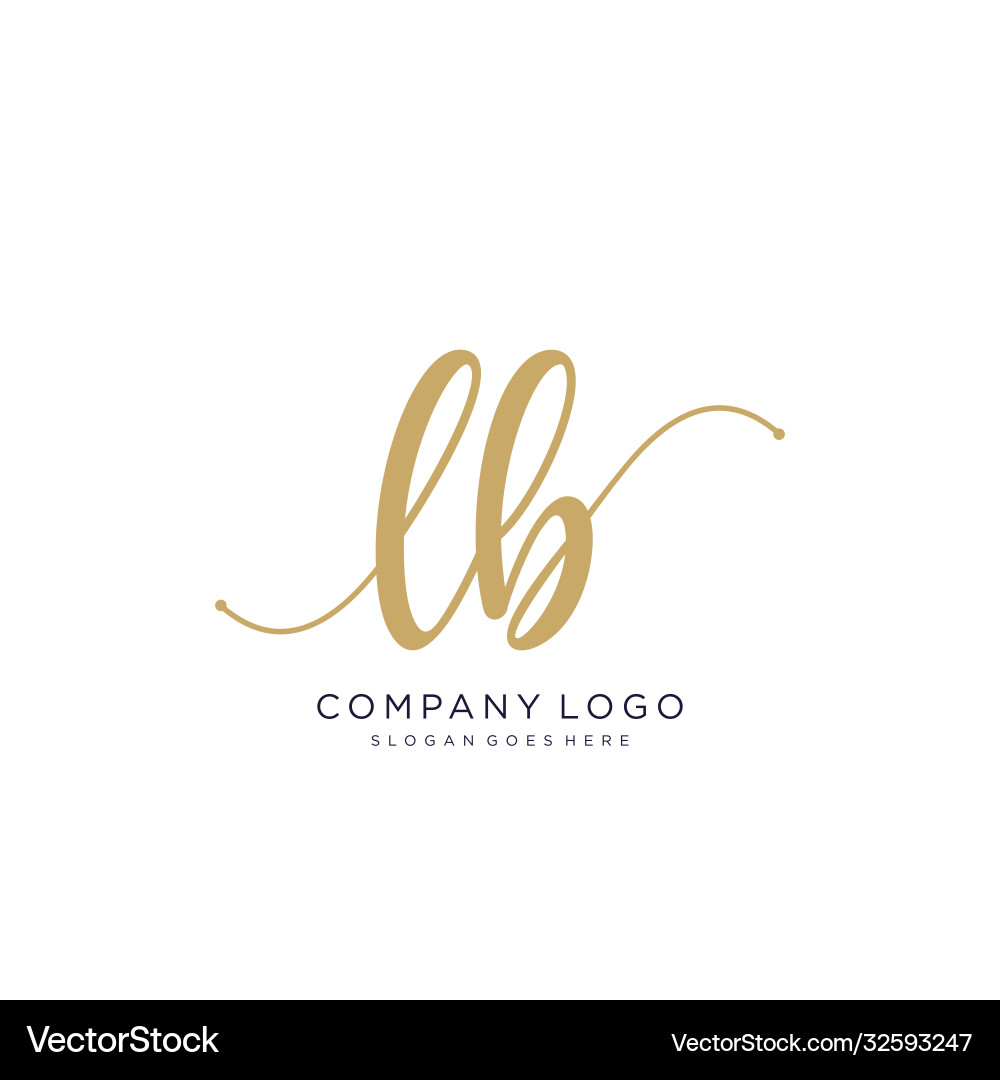 Lb initial handwriting logo design – Royalty-Free Vector | VectorStock