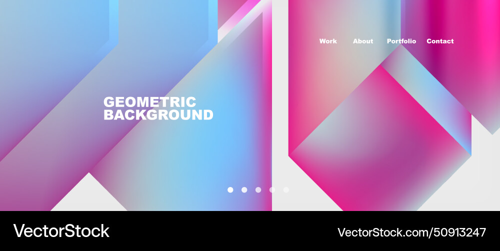 Minimal geometric web site page template design Vector Image