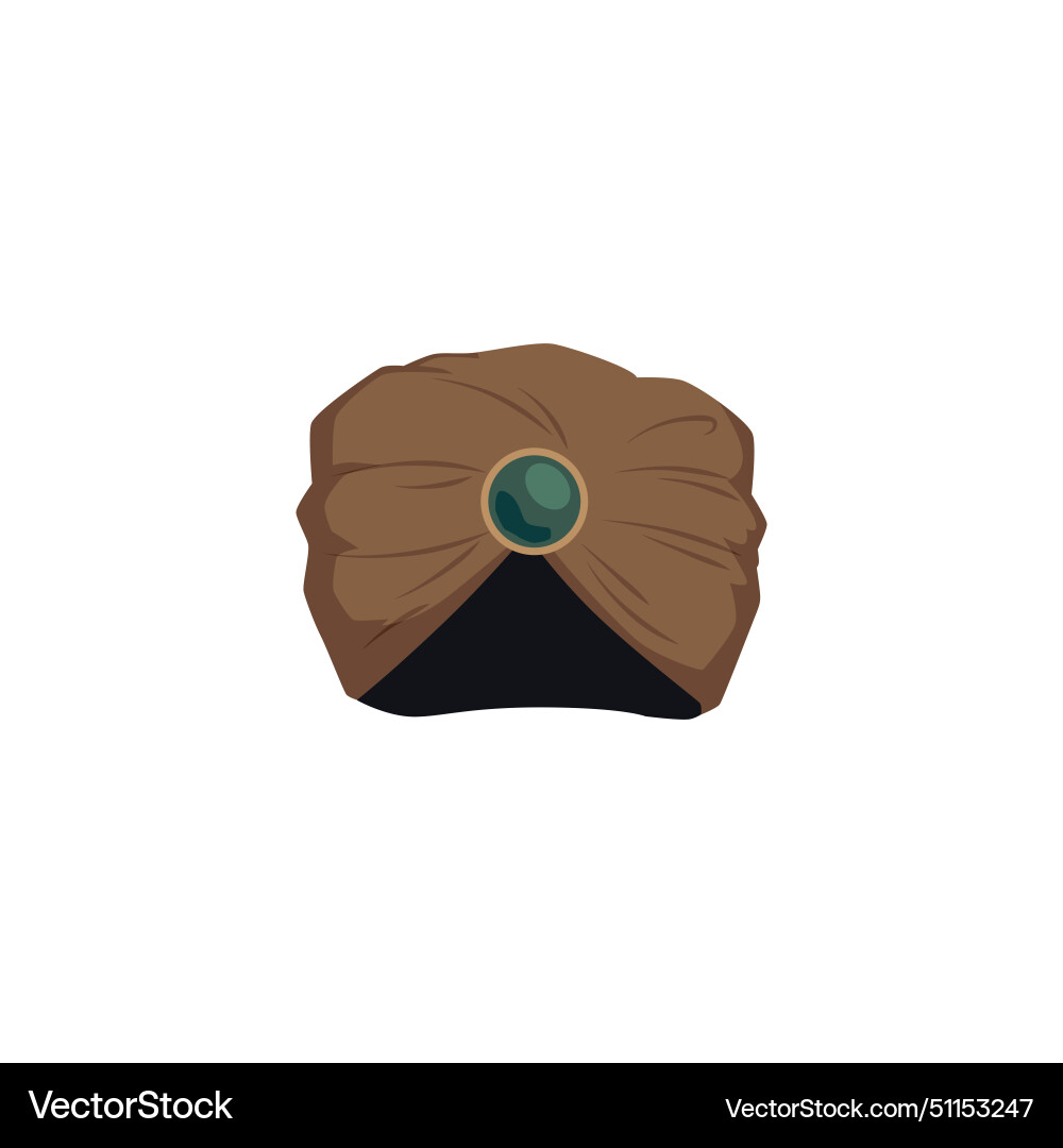 Ornate oriental turban with brooch Royalty Free Vector Image