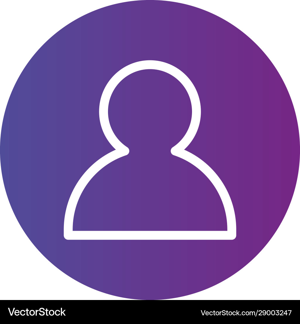 Purple User Icon - Person Outline Royalty Free Vector Image