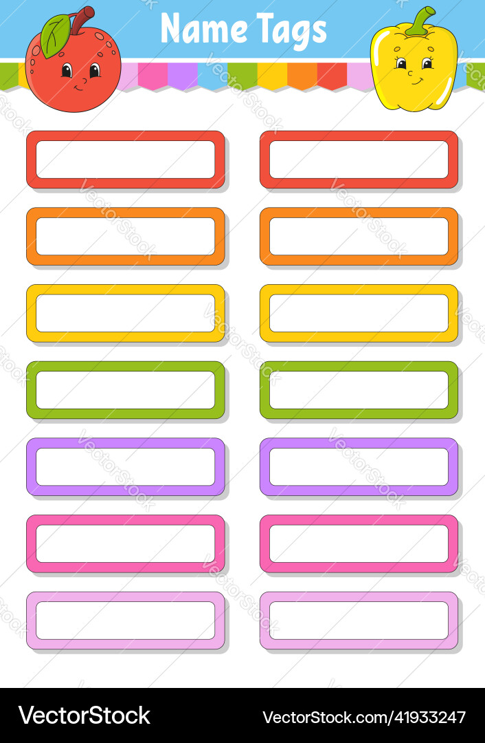 Set stickers empty template name tags gift labels Vector Image