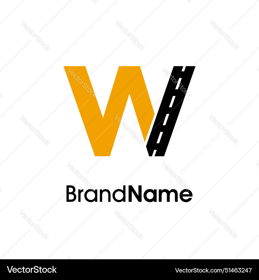 Simple minimalist initial w way logo Royalty Free Vector