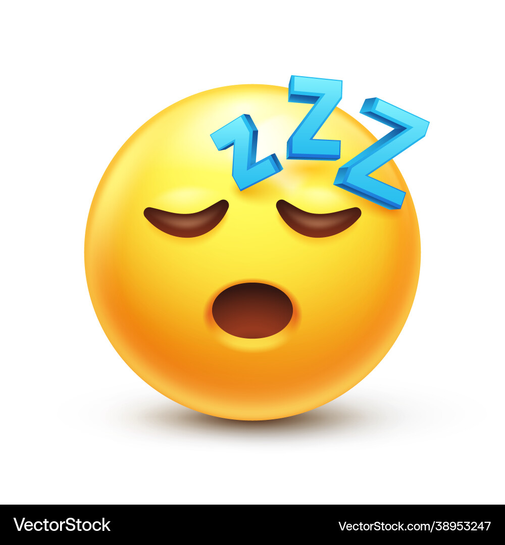 Sleeping emoji Royalty Free Vector Image - VectorStock