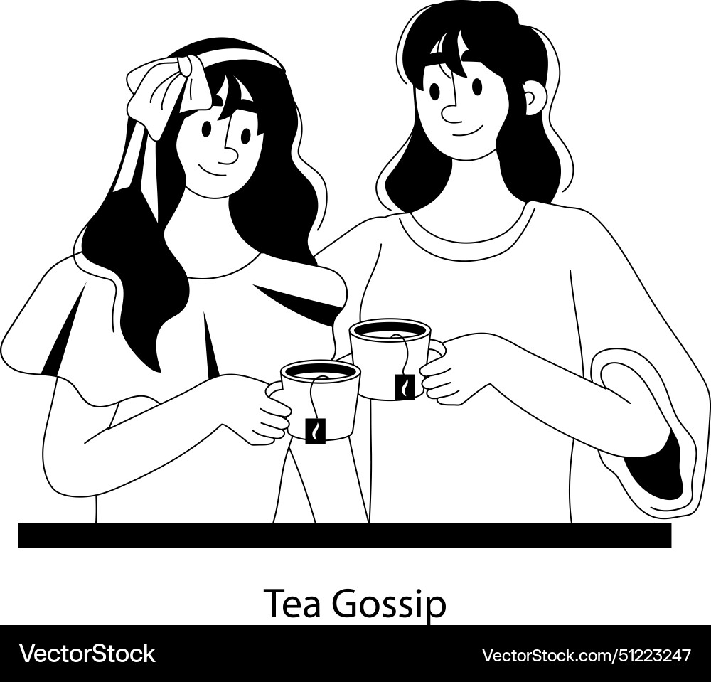 Tea gossip Royalty Free Vector Image - VectorStock