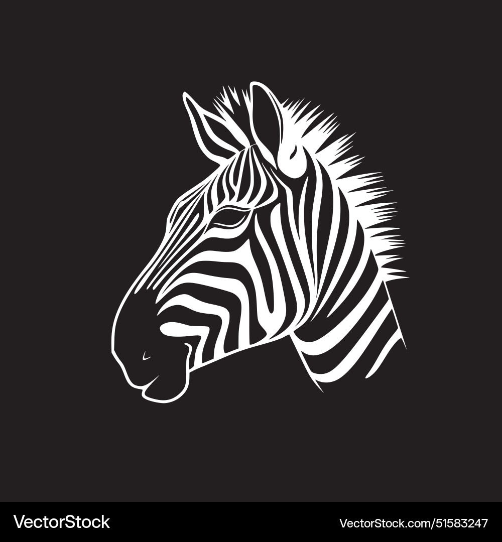 Zebra - minimalist and flat logo Royalty Free Vector Image