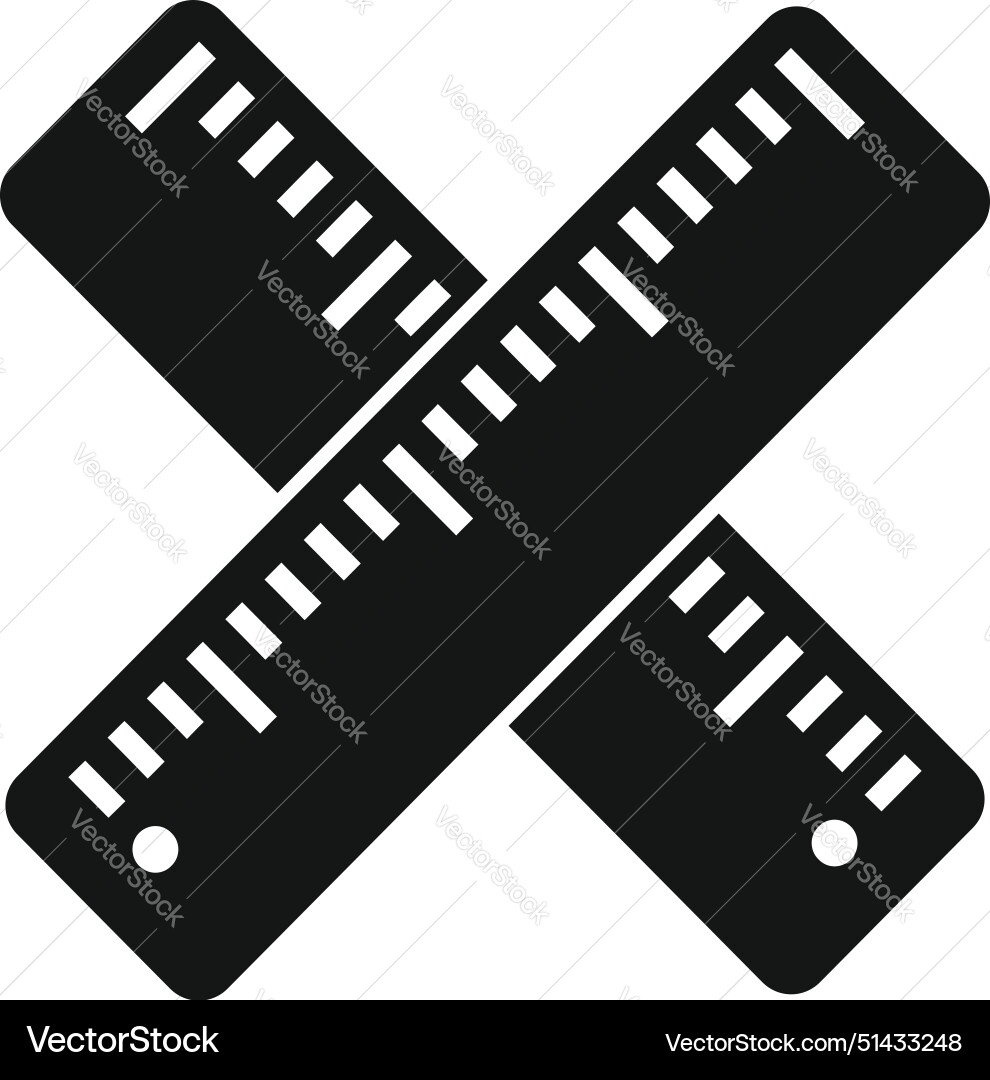 Black and white of two rulers Royalty Free Vector Image