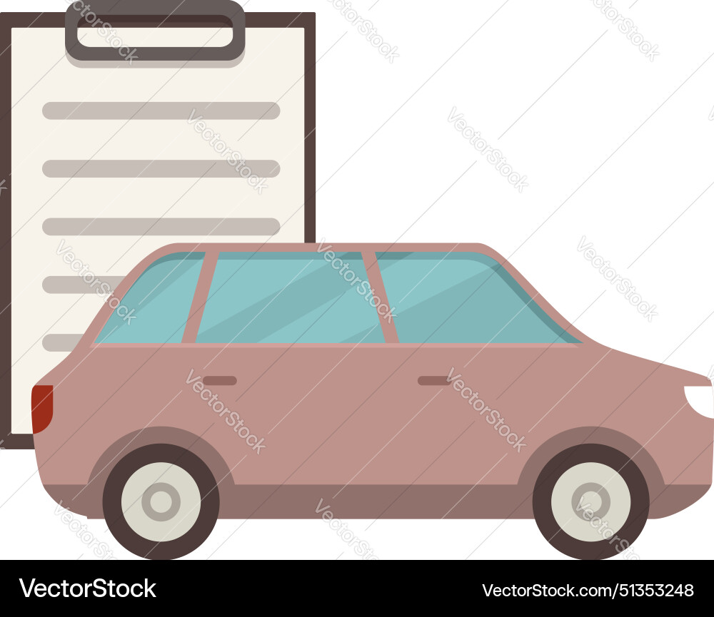 Cartoon car with checklist clipboard icon Vector Image